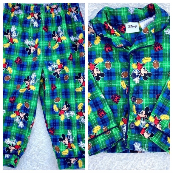 Disney | Pajamas | Official Disney Mickey Mouse Flannel Pj Set | Poshmark